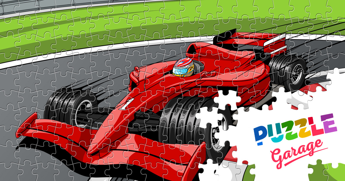 Racing car Jigsaw Puzzle (For children, Cartoon Illustrations) | Puzzle ...