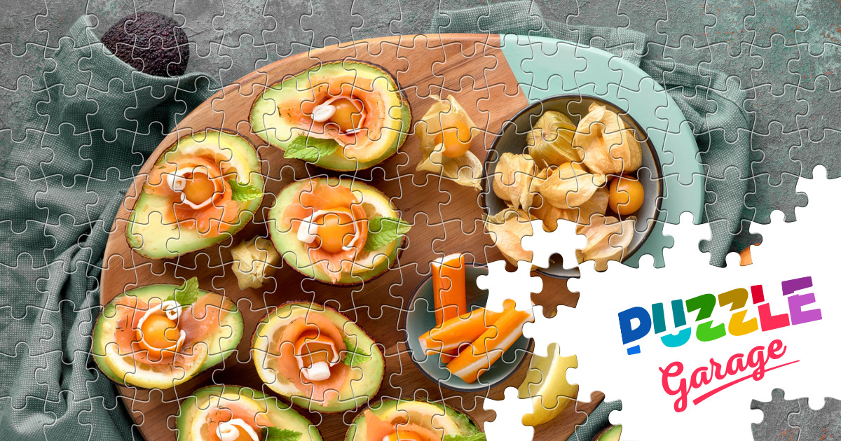 Avocado with salmon and lemon Jigsaw Puzzle (Home, Food) | Puzzle Garage