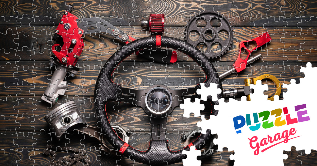 Steering wheel and auto parts Jigsaw Puzzle (Technics, Auto) | Puzzle ...