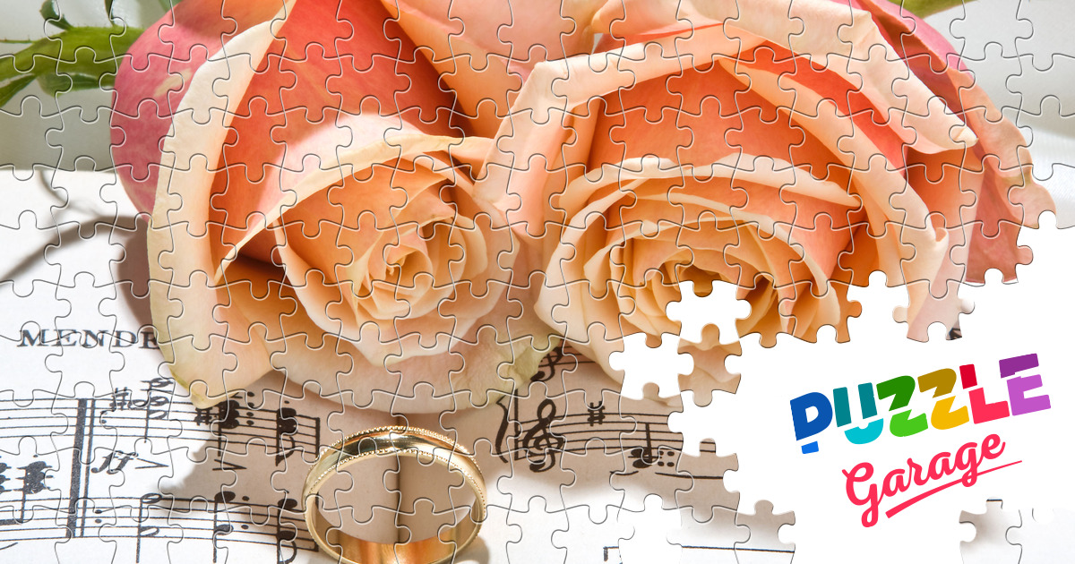 Wedding ring and roses Jigsaw Puzzle (Holidays, Wedding) | Puzzle Garage