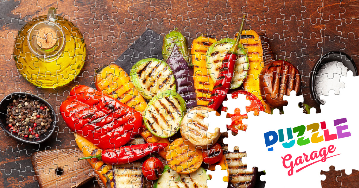 Grilled vegetables on the board Jigsaw Puzzle (Home, Food) | Puzzle Garage