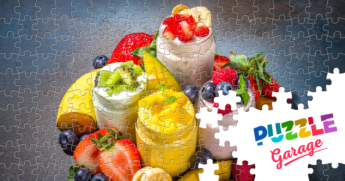 Yogurt and fruits Jigsaw Puzzle (Plants, Fruits) | Puzzle Garage