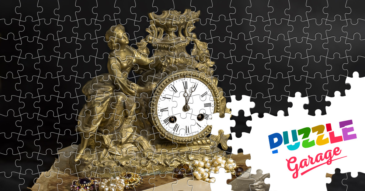 Vintage clock on a dark background Jigsaw Puzzle (Stuff, Watches ...