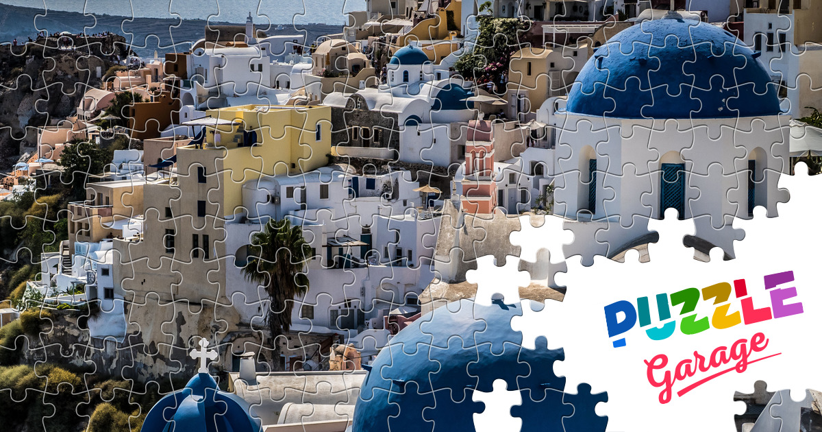 White and Blue Santorini Jigsaw Puzzle (Countries, Greece) | Puzzle Garage