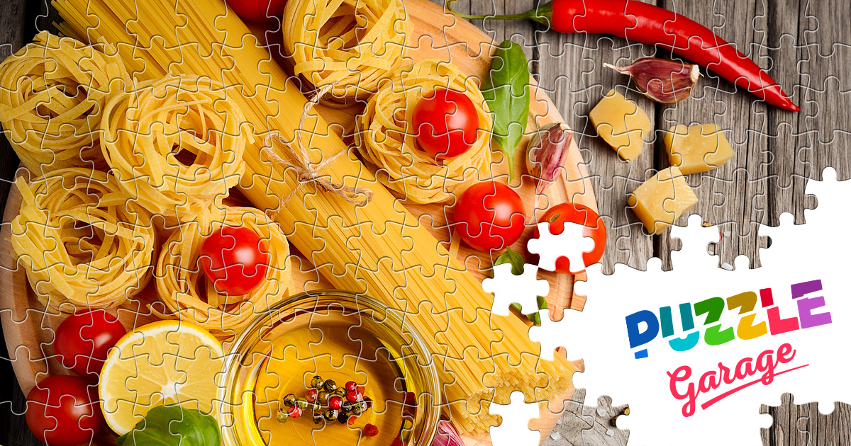 Pasta, tomatoes and basil Jigsaw Puzzle (Home, Food) | Puzzle Garage