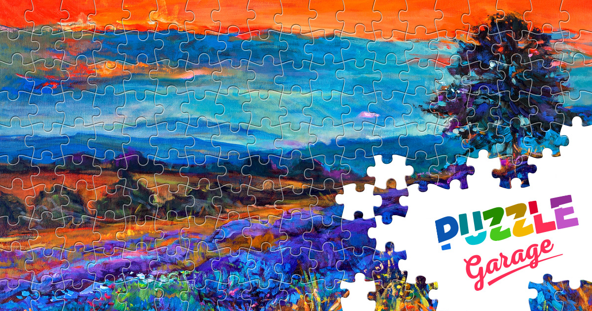 Lavender fields Jigsaw Puzzle (Art, Painting) | Puzzle Garage