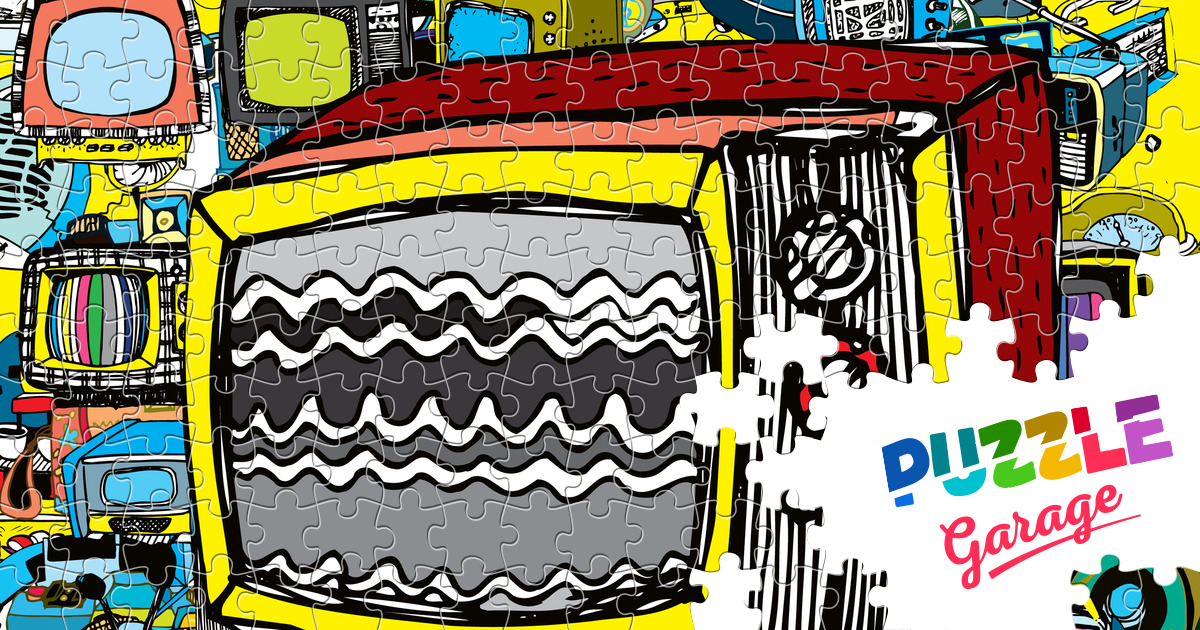 Graffiti with vintage TVs Jigsaw Puzzle (Art, Graffiti) | Puzzle Garage