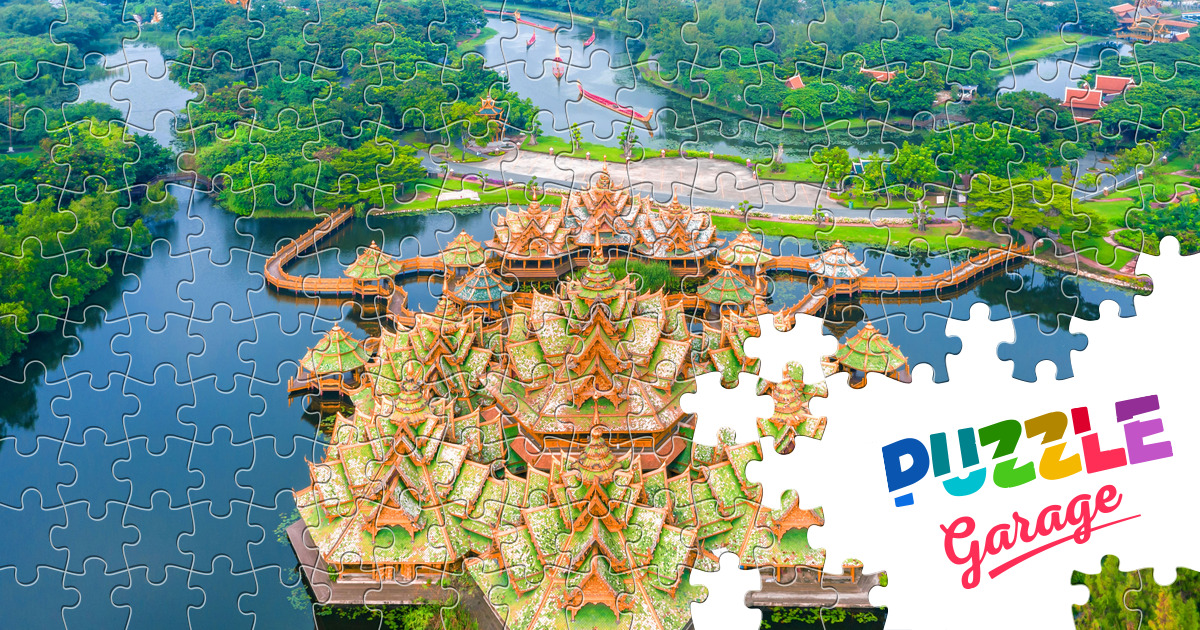 Pavilion of the Enlightened at Ancient Siam Park Jigsaw Puzzle ...