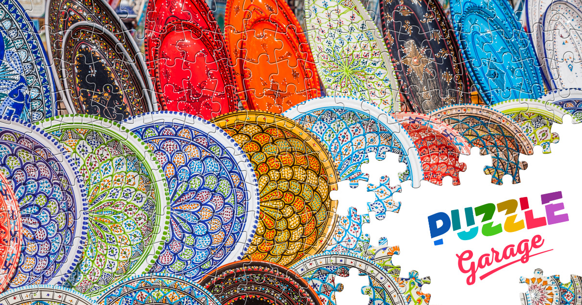Ceramic plates in Djerba market Jigsaw Puzzle (Home, Needlework ...