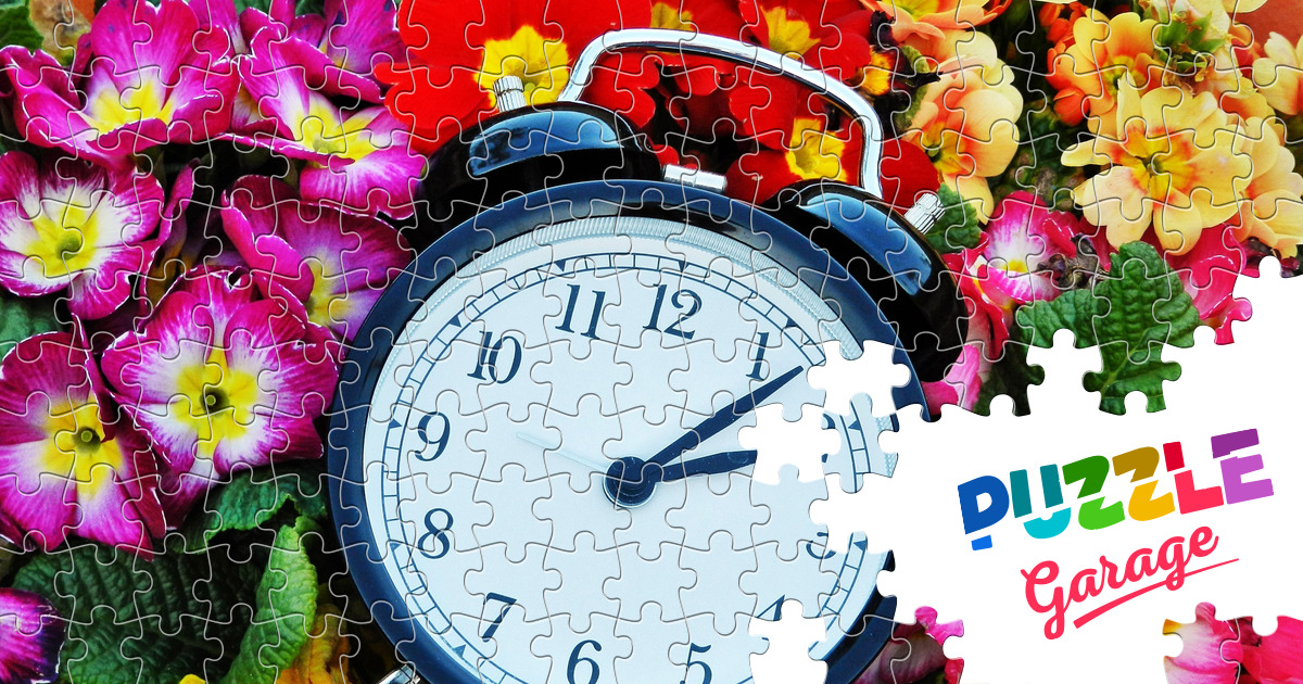 Clock on flowers Jigsaw Puzzle (Stuff, Watches) | Puzzle Garage