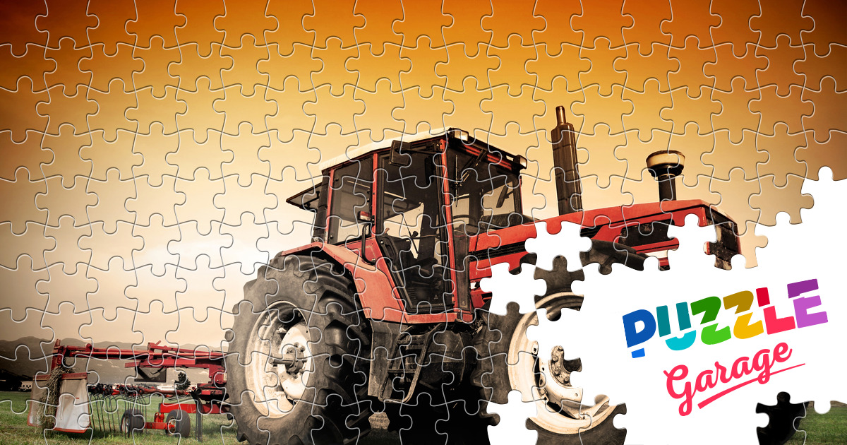 Old tractor on the field Jigsaw Puzzle (Technics, Special machinery ...