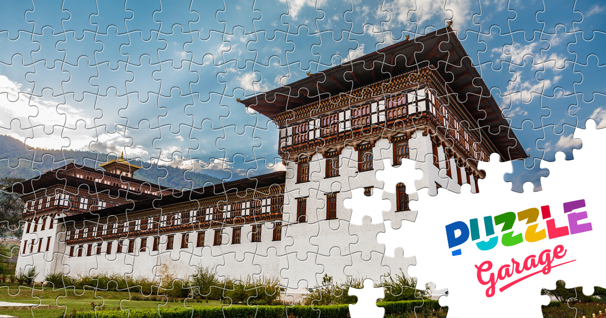 Tashicho Dzong Monastery Jigsaw Puzzle (Architecture, Temples) | Puzzle ...