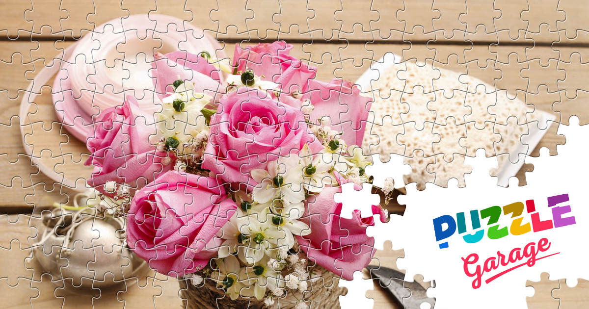 Bouquet of pink roses Jigsaw Puzzle (Plants, Flowers) | Puzzle Garage