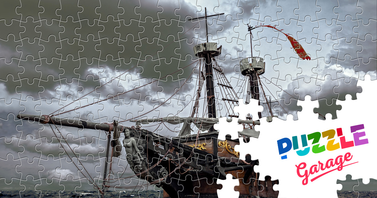 Sailboat in a stormy sea Jigsaw Puzzle (Technics, Ships) | Puzzle Garage