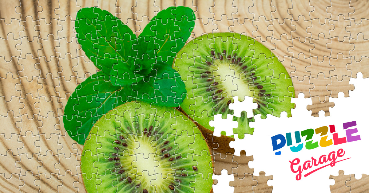 Kiwi with mint Jigsaw Puzzle (Plants, Fruits) | Puzzle Garage