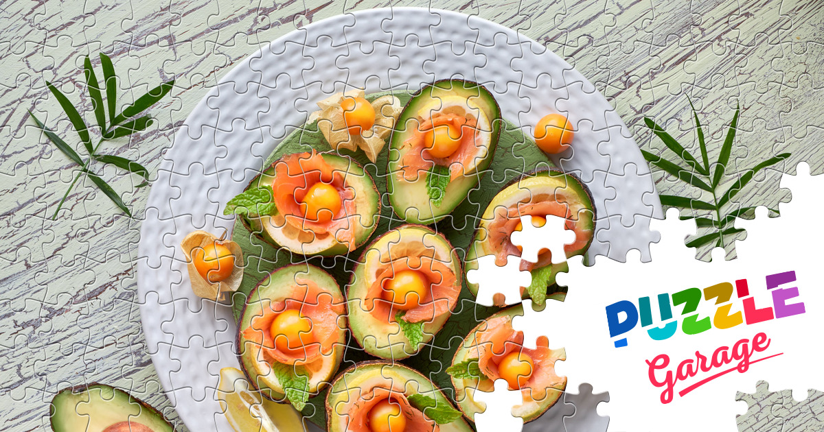 Avocado and salmon appetizer Jigsaw Puzzle (Home, Food) | Puzzle Garage